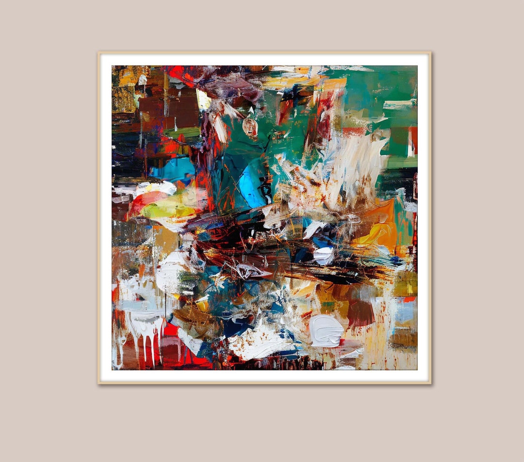 Printable Abstract Expression Oil Painting, Abstract Large Painting ...