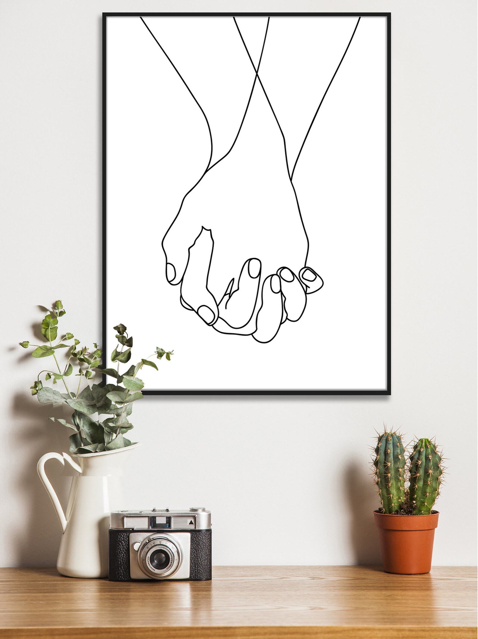 Interlocked Hands, One Line Drawing Hands, Black White Hands Artwork ...