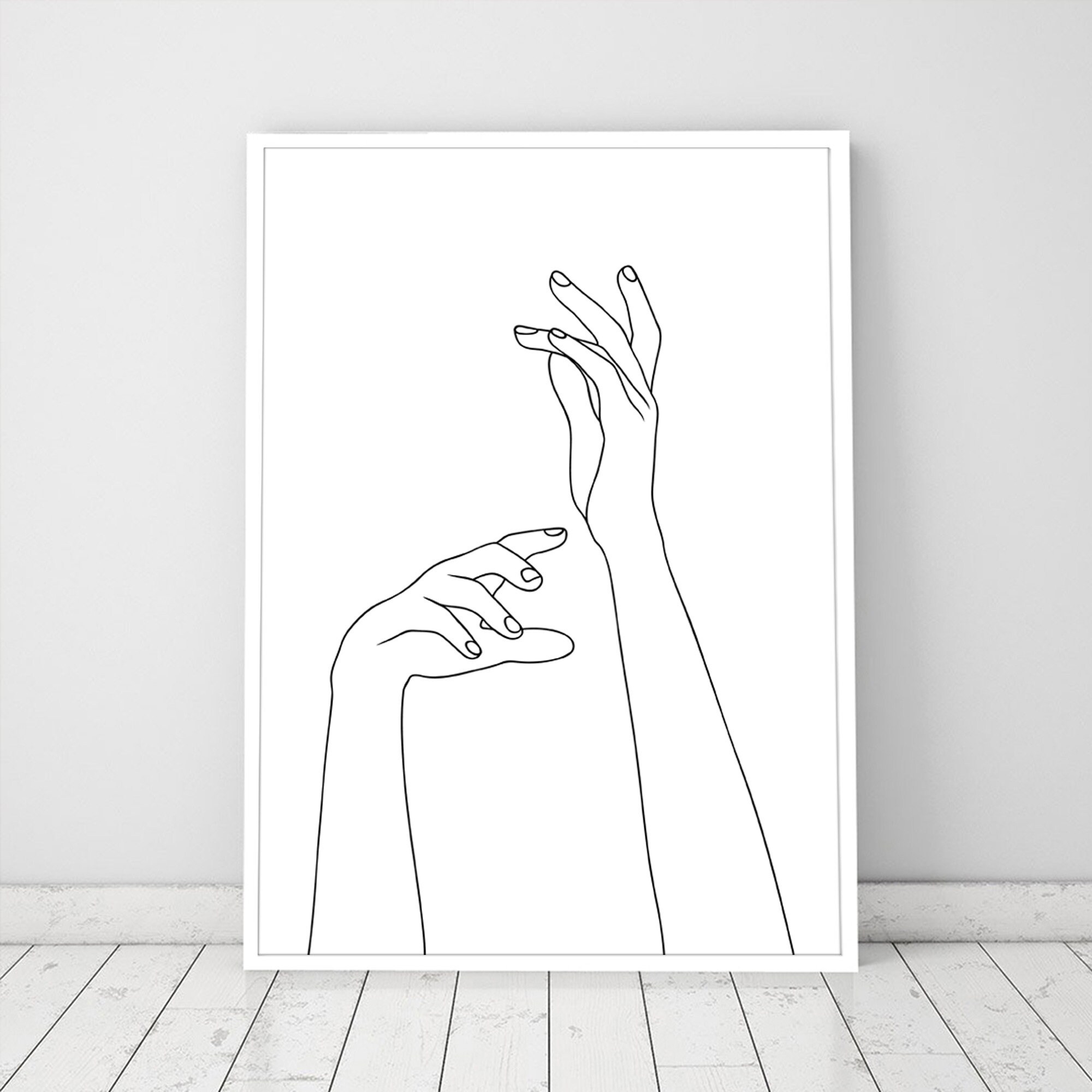 Dancing Hands, One Line Drawing Hands, Black White Hands Artwork, Hand ...