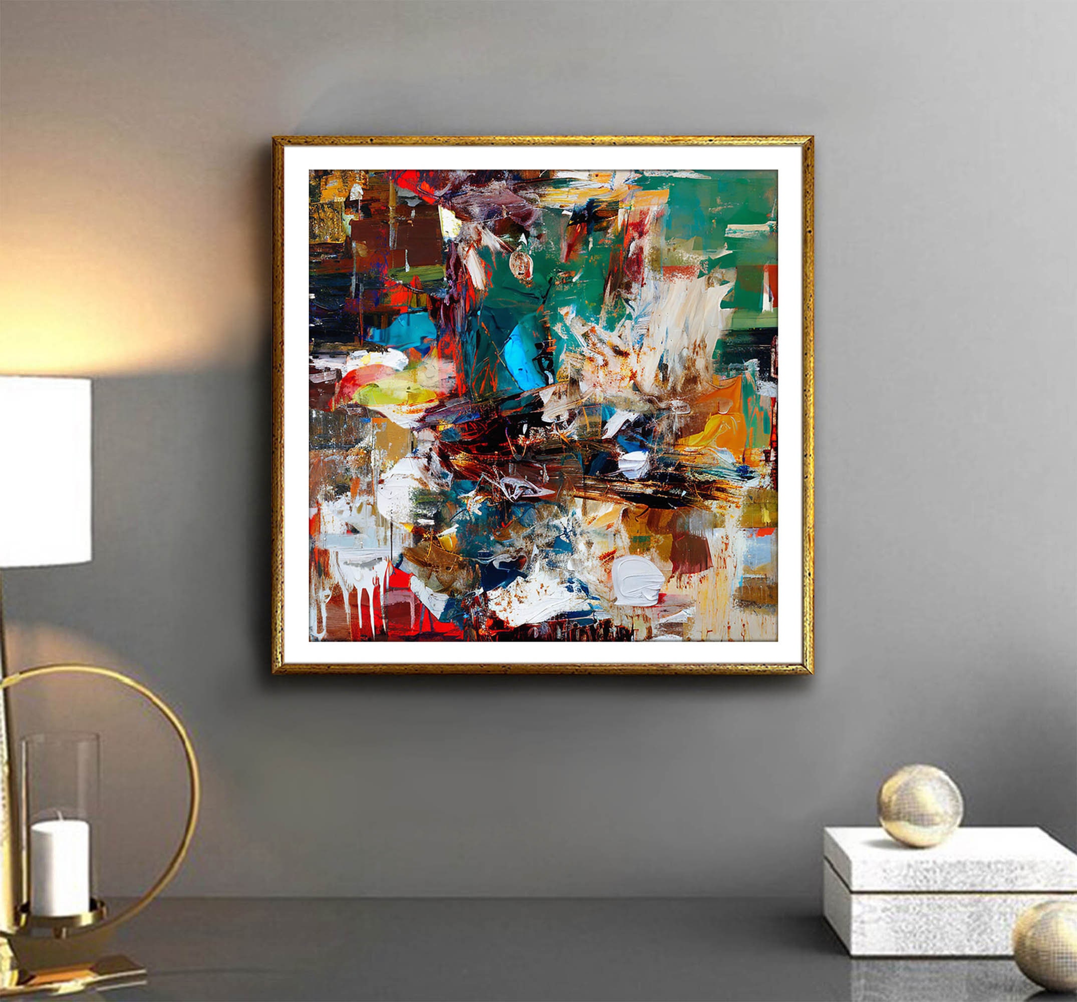 Printable Abstract Expression Oil Painting, Abstract Large Painting ...