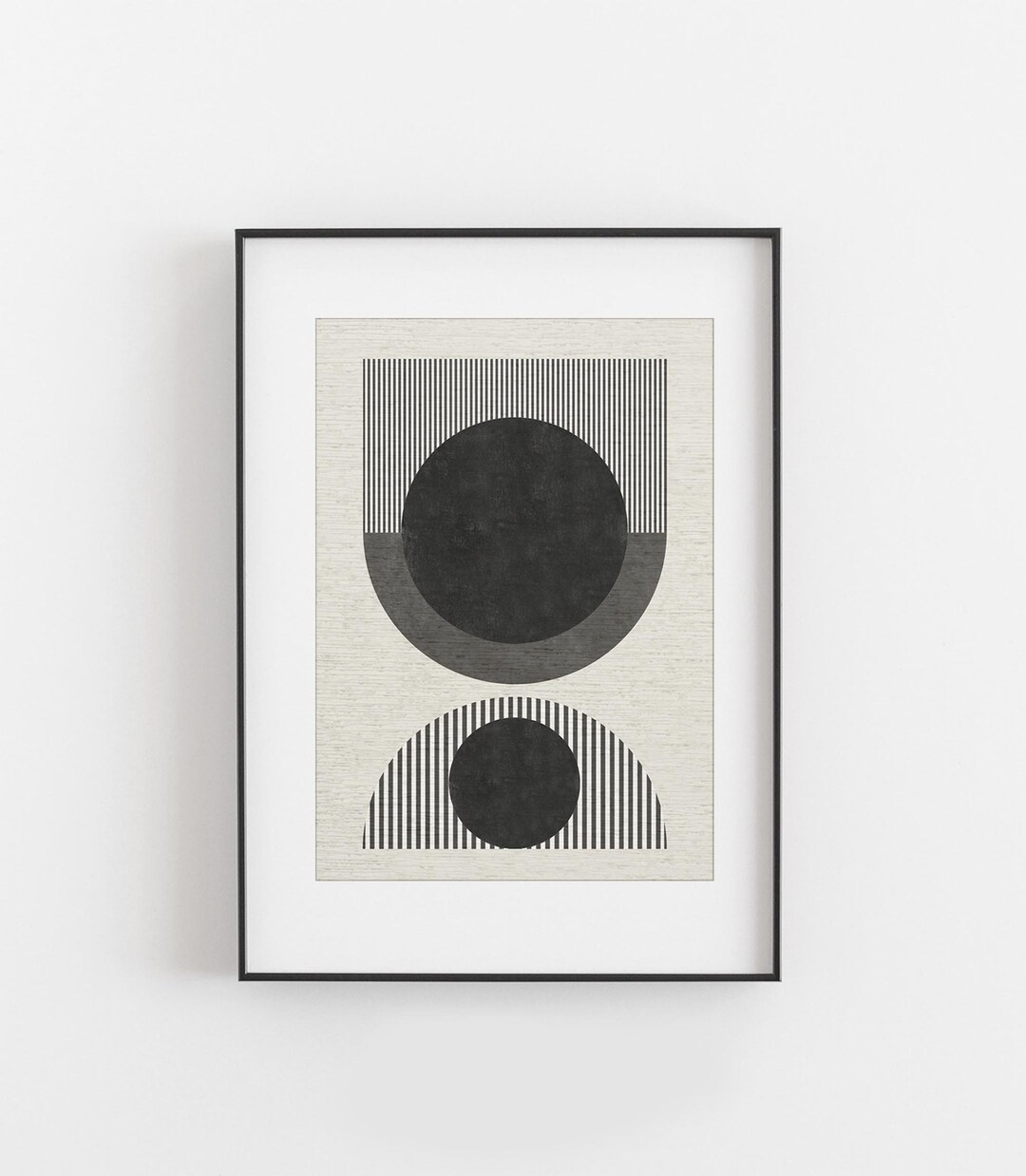 Arte imprimible de estilo Linograbado de mediados de siglo, decoración ...