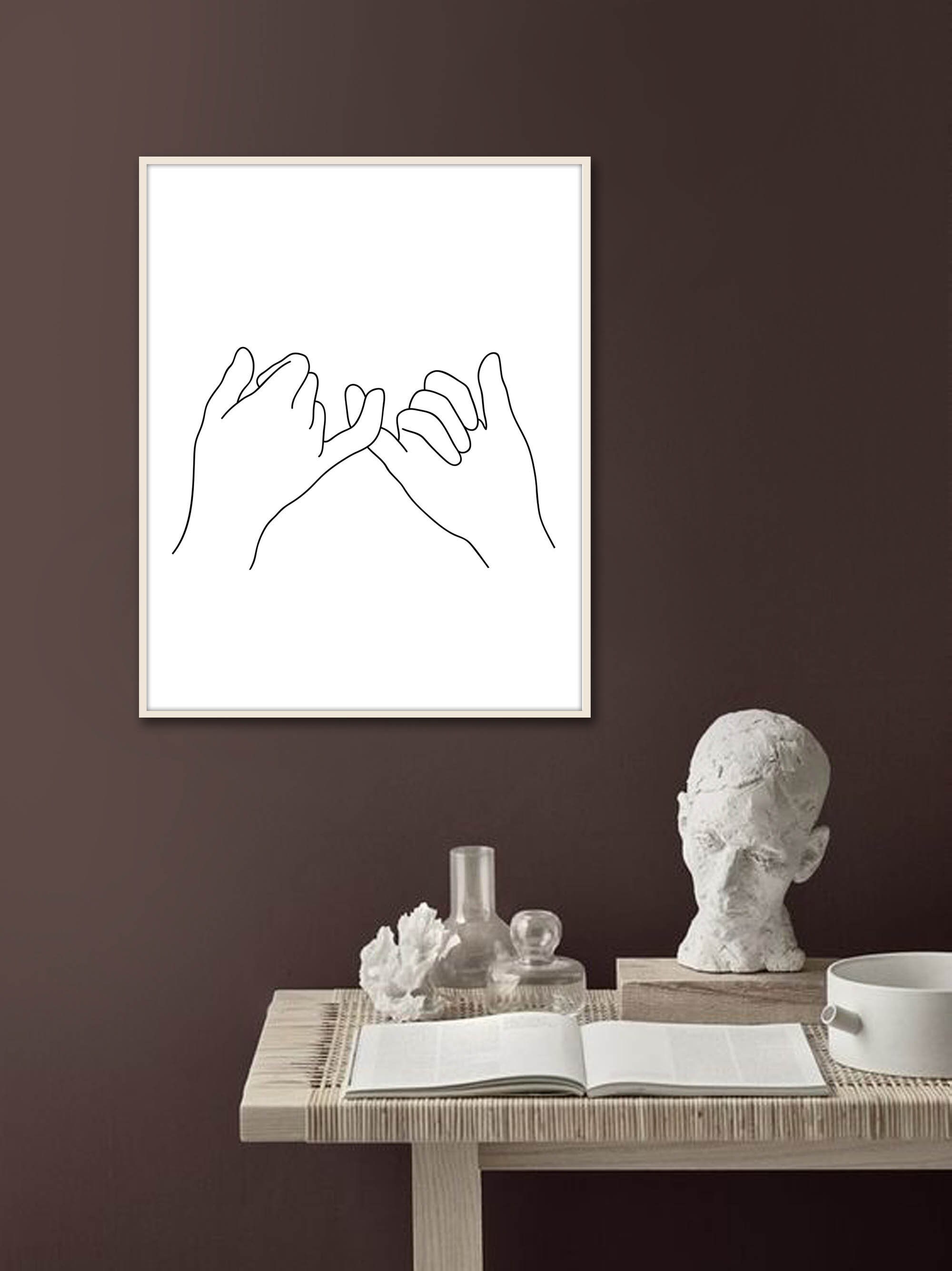 Pinky Promise Printable Hands Pinky Swear Drawing-lover's Hands-one ...