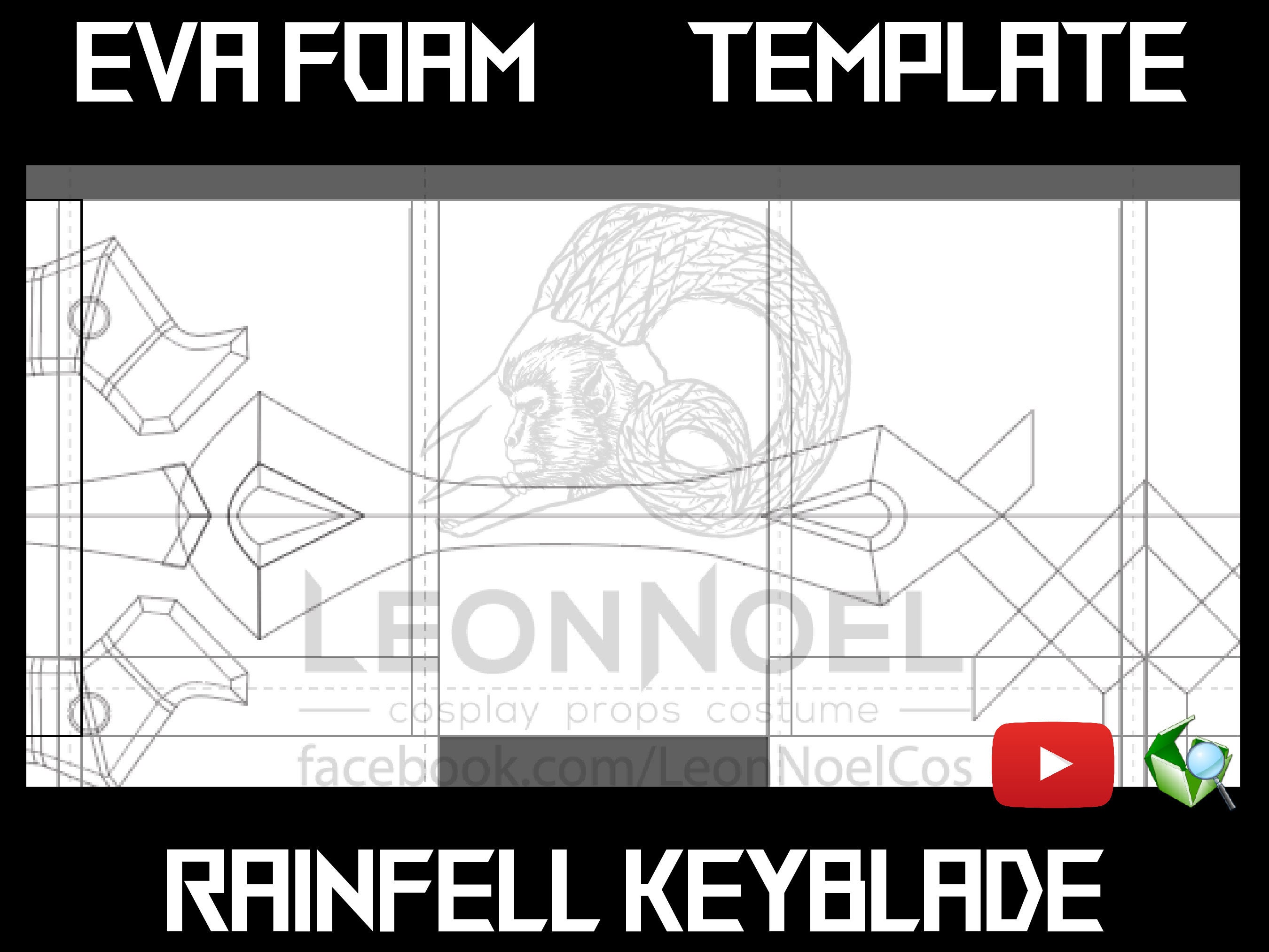 Rainfell Keyblade EVA Foam Template - Etsy