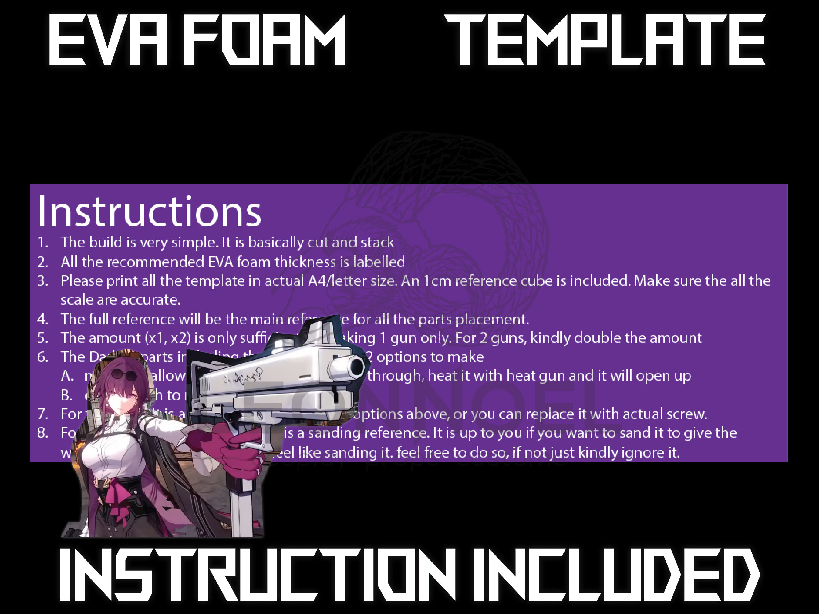 HSR Kafka Gun Digital Template for EVA Foam - Etsy