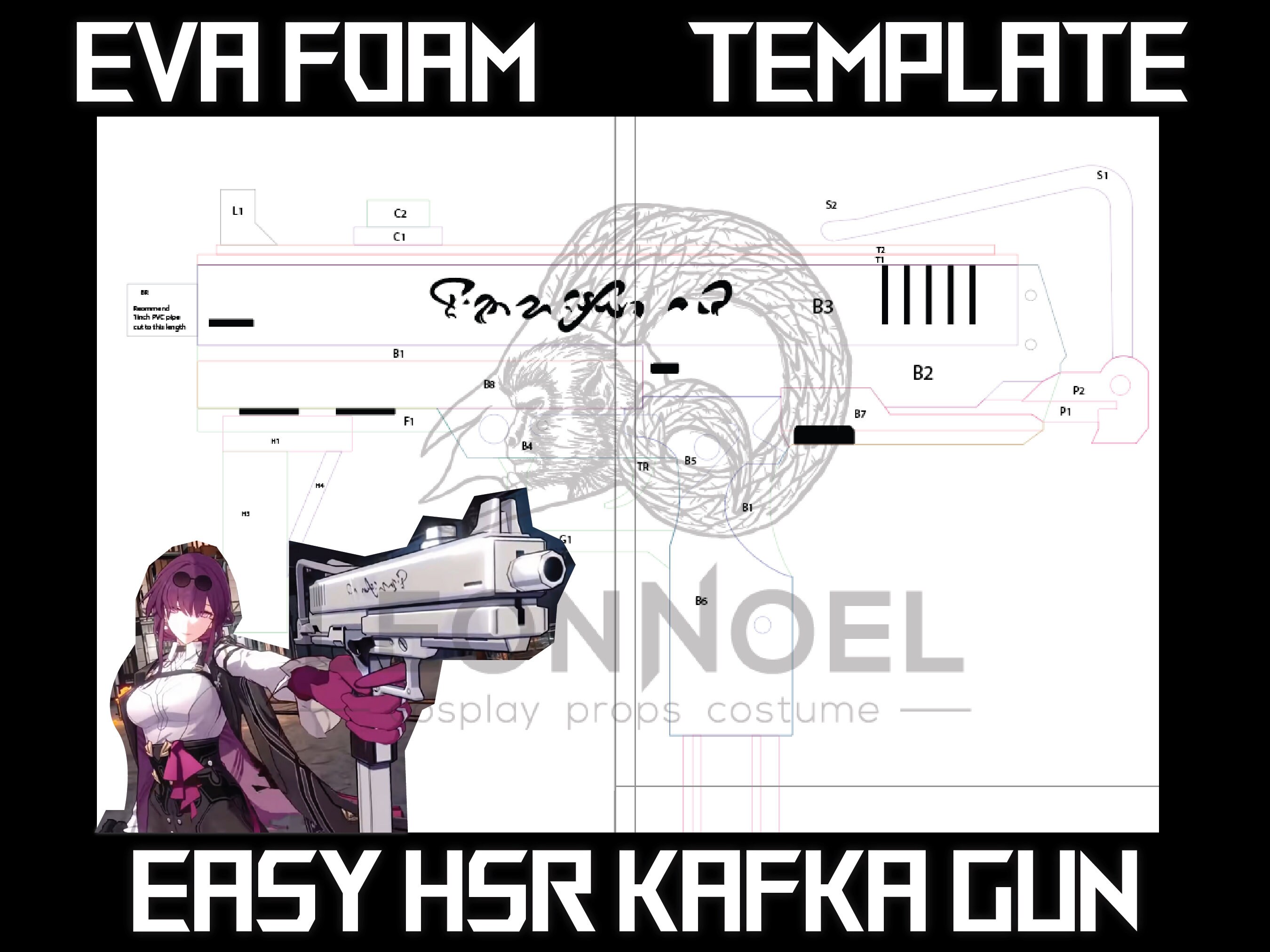 HSR Kafka Gun Digital Template for EVA Foam - Etsy