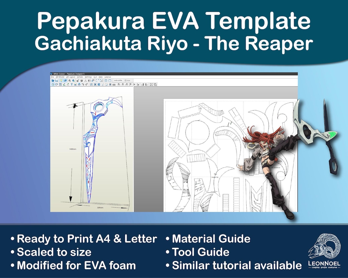Gachiakuta Riyo the Reaper Pepakura EVA Foam Template - Etsy