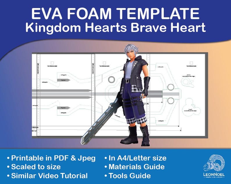 Kingdom Hearts Brave Heart EVA Foam Template - Etsy