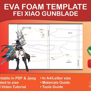 EVA Foam Template Honkai Star Rail Feixiao Gunblade - Etsy