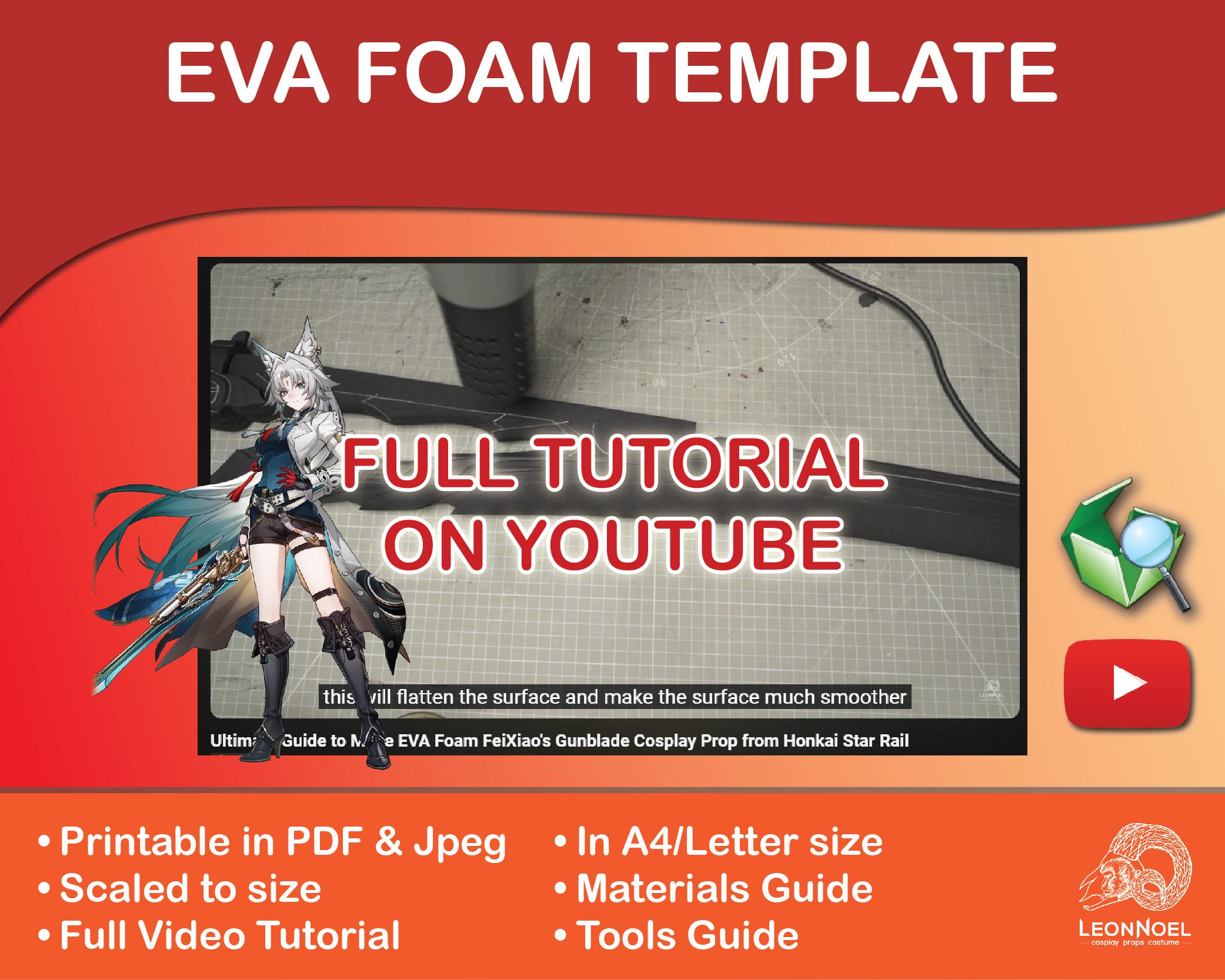 EVA Foam Template Honkai Star Rail Feixiao Gunblade - Etsy