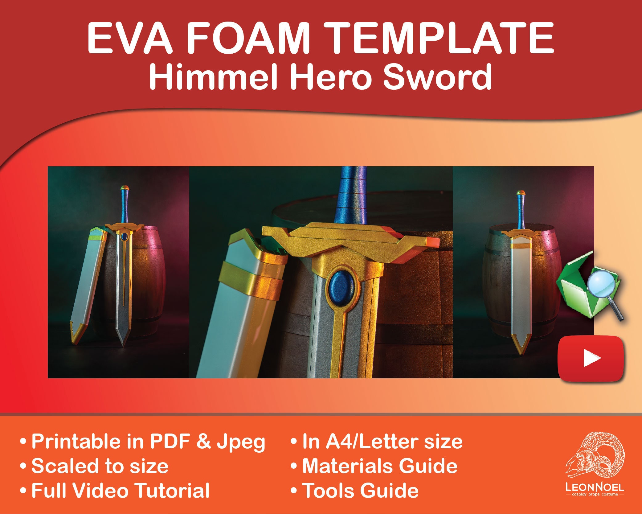 Himmel Hero Sword EVA Foam Template - Etsy