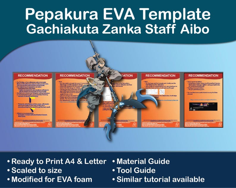 Gachiakuta Zanka Staff Aibo Pepakura EVA Foam Template - Etsy Israel