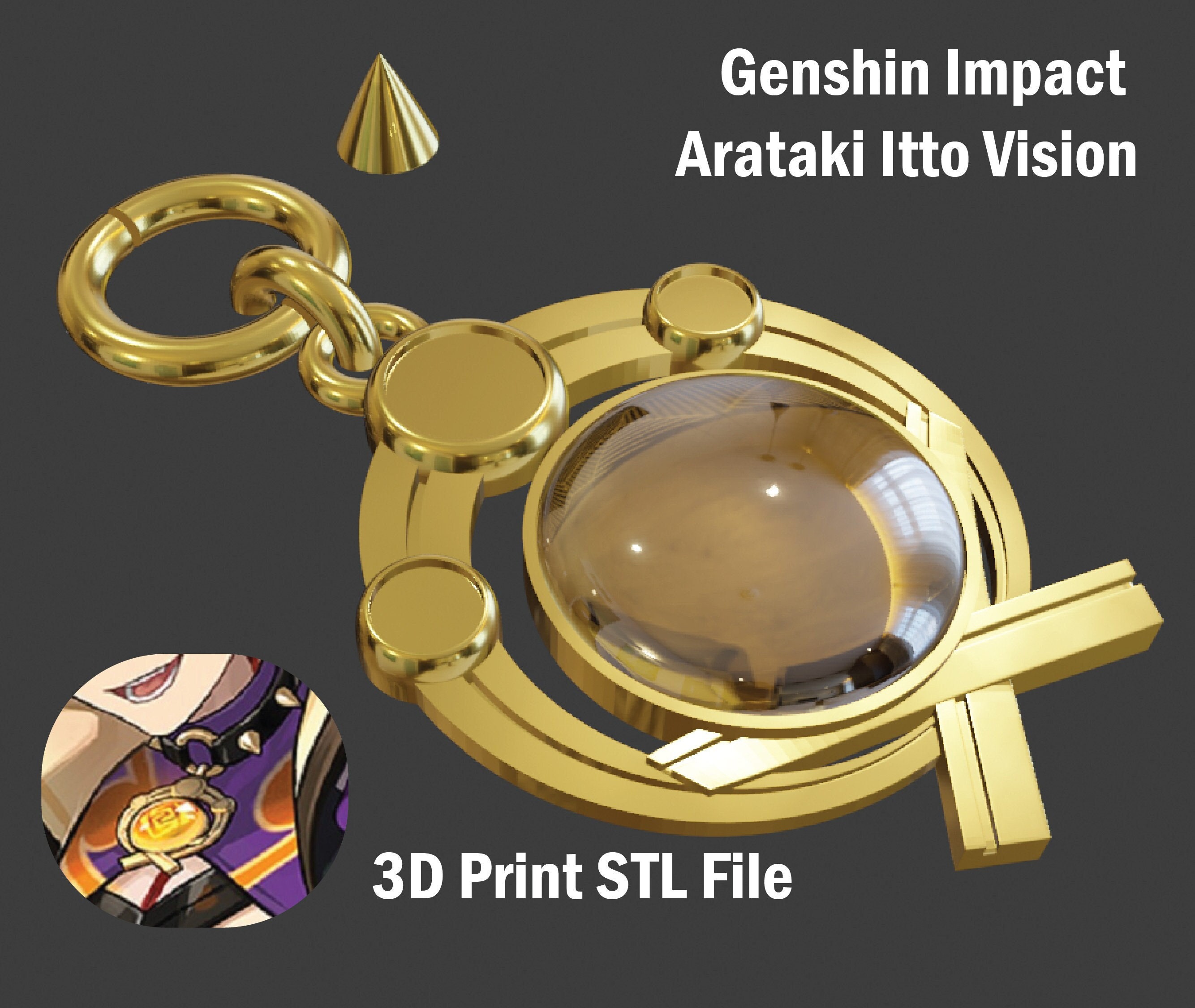 Genshin Impact Arataki Itto Vision Inazuma Vision - Etsy