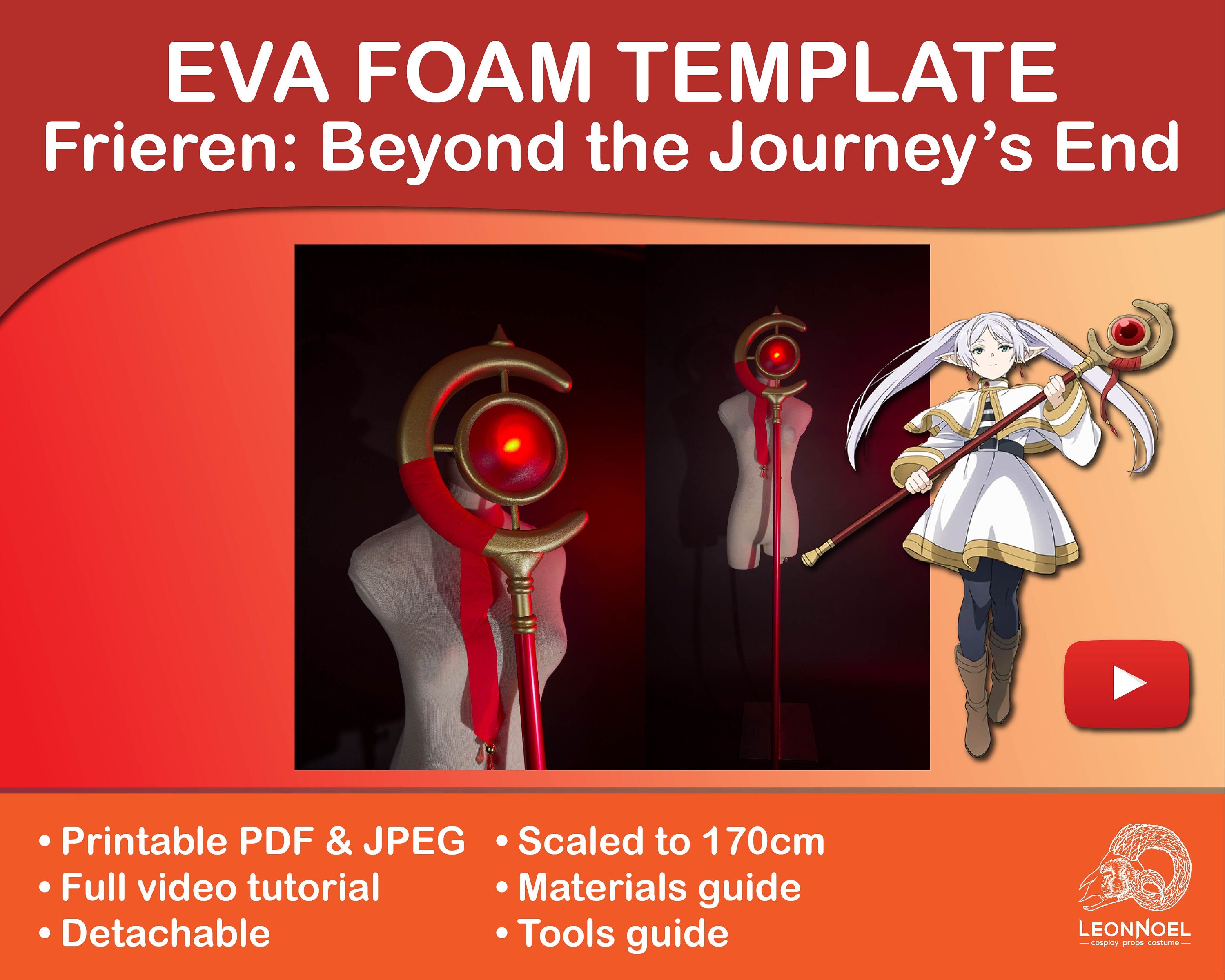 Frieren's Staff EVA Foam Template - Etsy