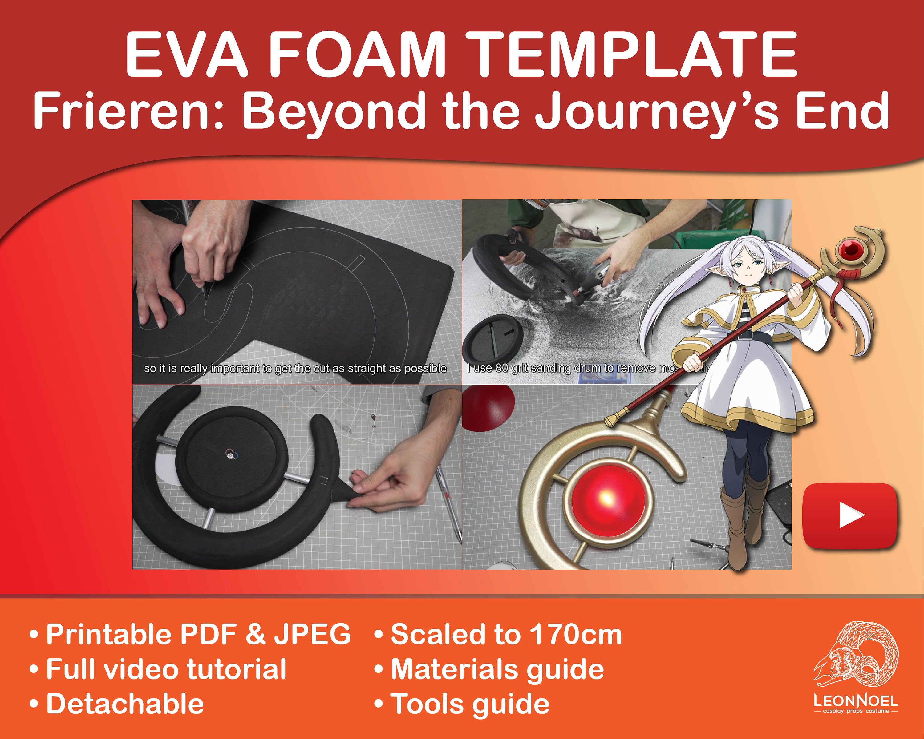 Frieren's Staff EVA Foam Template - Etsy