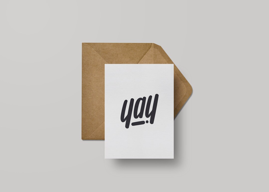 Yay Greeting Card | Minimalist Greeting Card | Aloe&march - Etsy