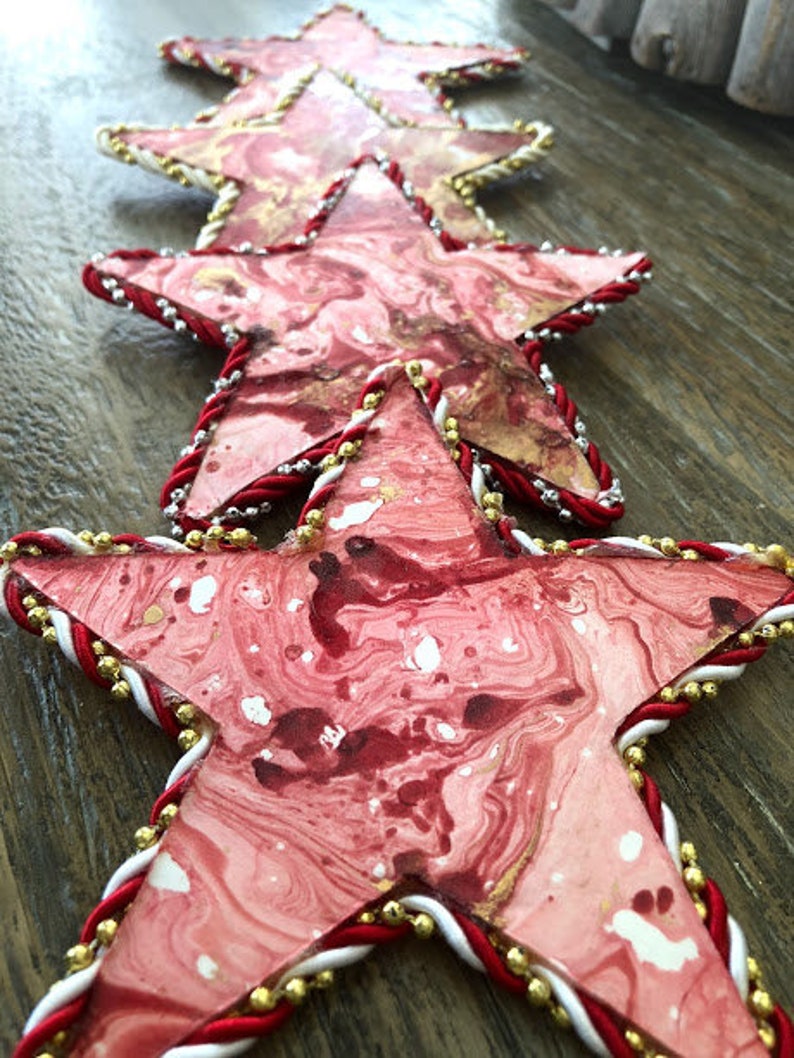Hand Painted Marble Stars Christmas Ornaments - Etsy.de