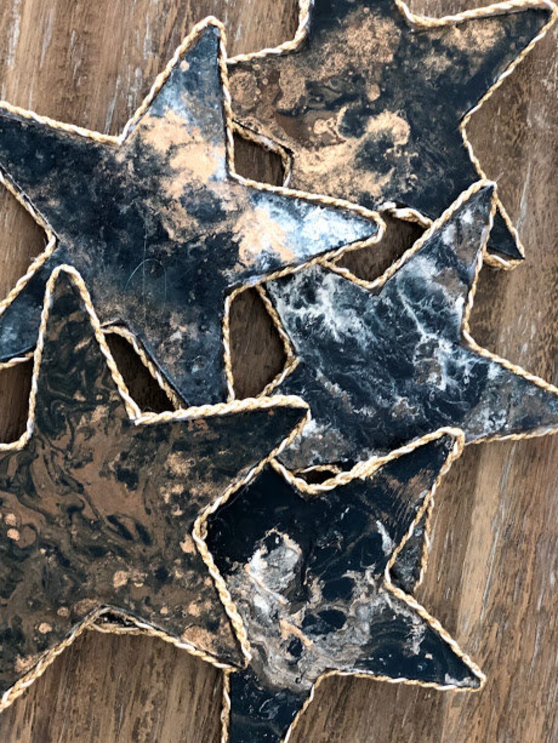 Hand Painted Marble Stars Christmas Ornaments - Etsy.de