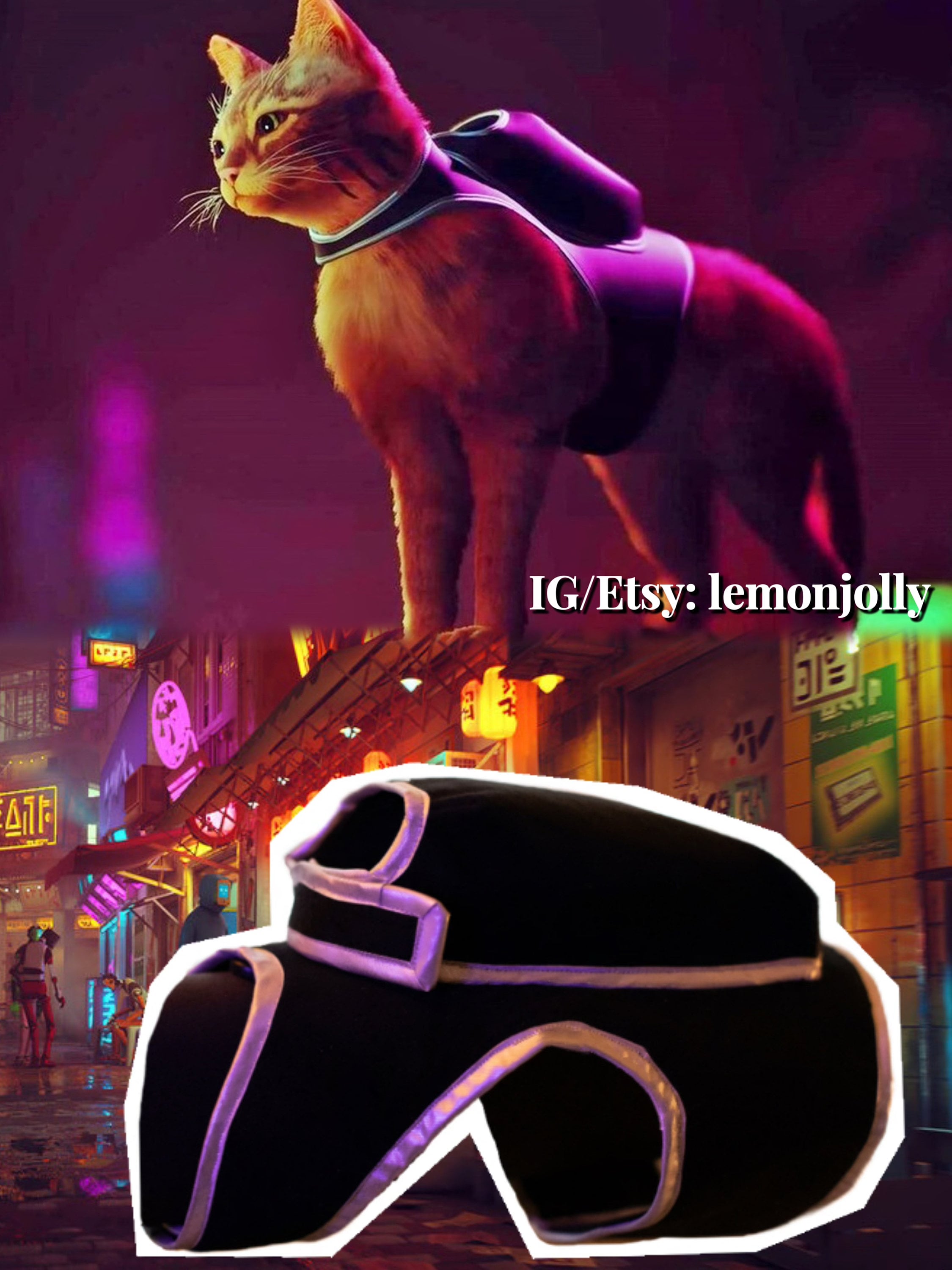 Stray the Game - Custom Made Cat Vest Costume & Buttons / Badges - Etsy
