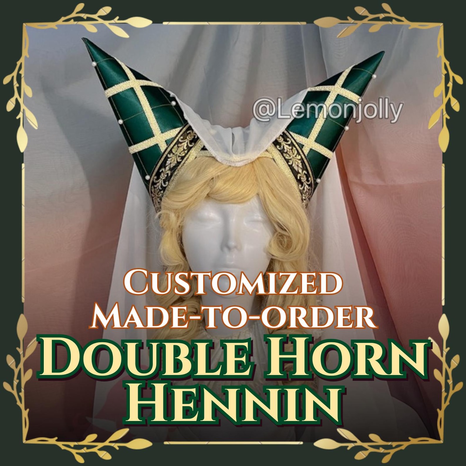 Customize Medieval Double Horn Hennin Princess / Witch Double Cone ...
