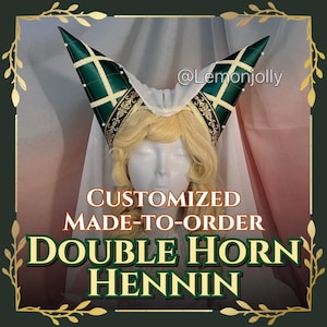 Customize Medieval Double Horn Hennin Princess / Witch Double Cone ...
