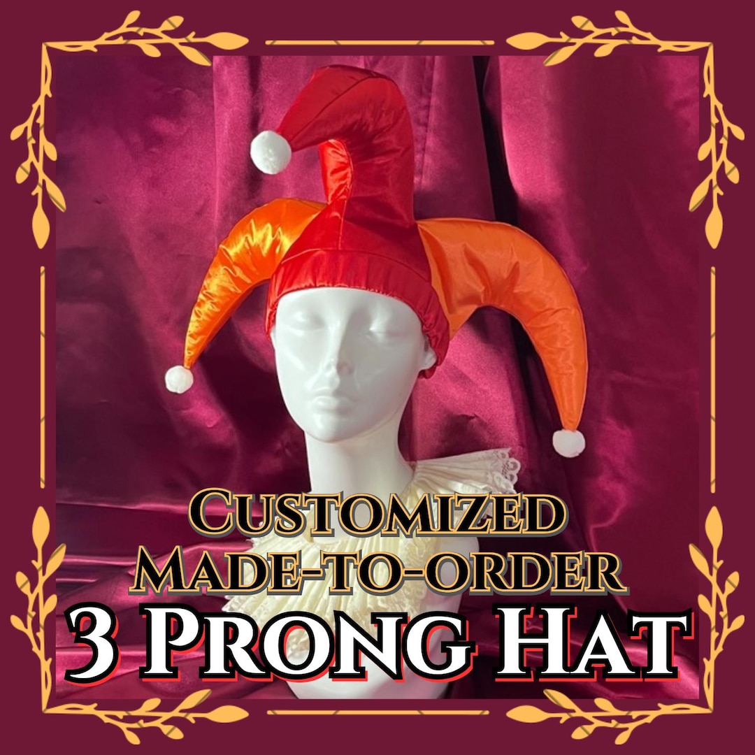 Customized Handmade Stuffed 3 Prong Jester Hat / Clown / Circus Joker ...