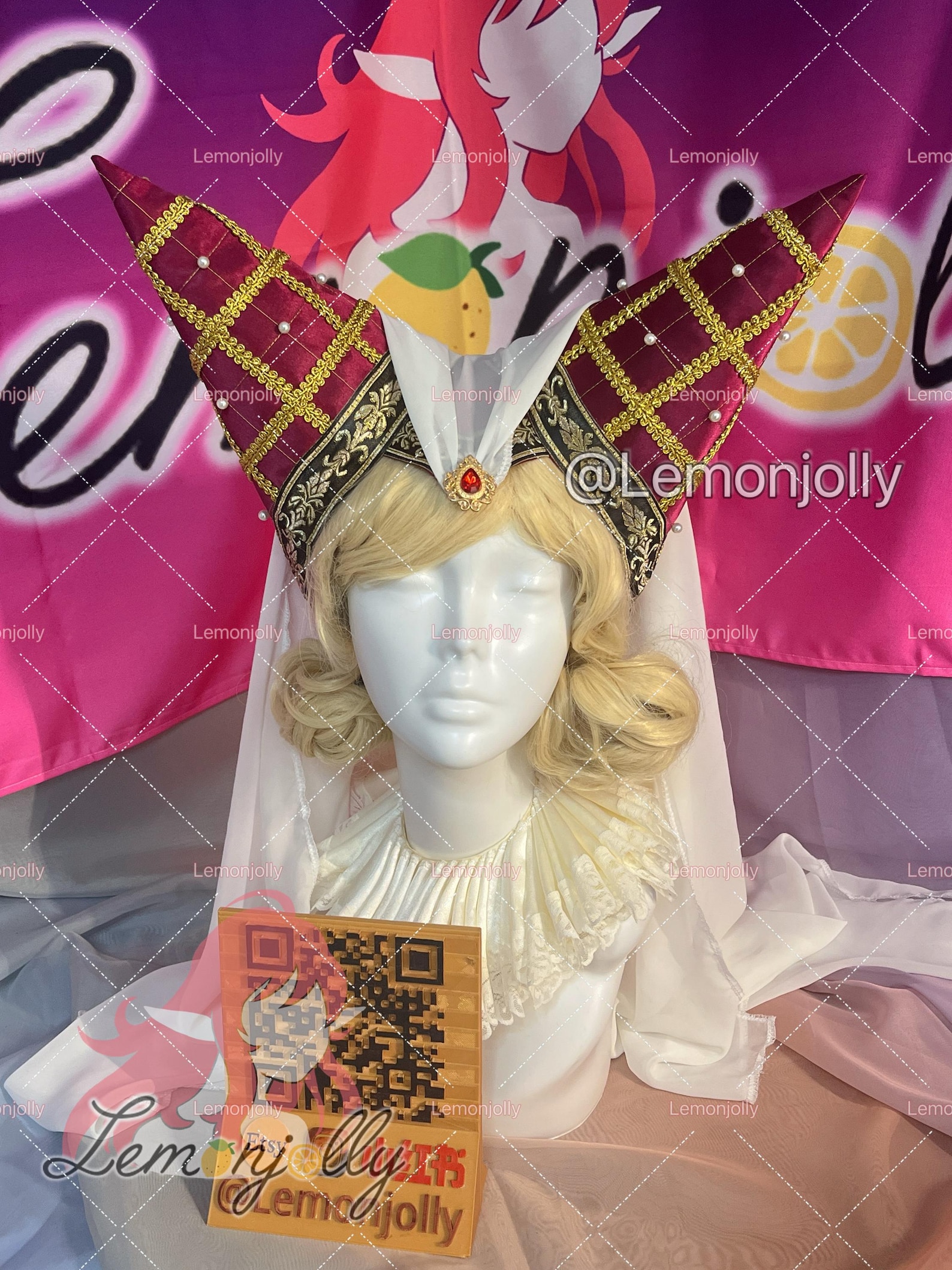 Customize Medieval Double Horn Hennin Princess / Witch Double Cone ...
