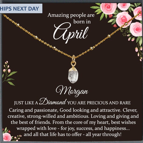 April Birthstone Necklace Birthday Gifts for Women - Etsy