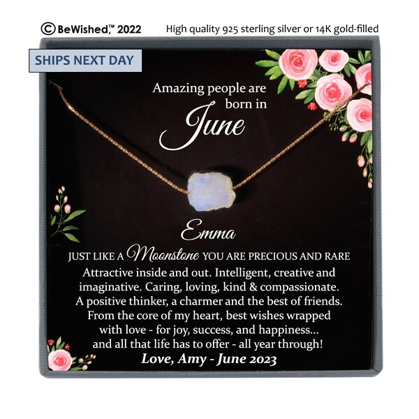 June Birthstone Necklace - Etsy