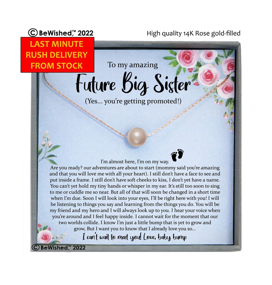 LAST MINUTE Promoted to Big Sister Gift Necklace, Big Sister ...