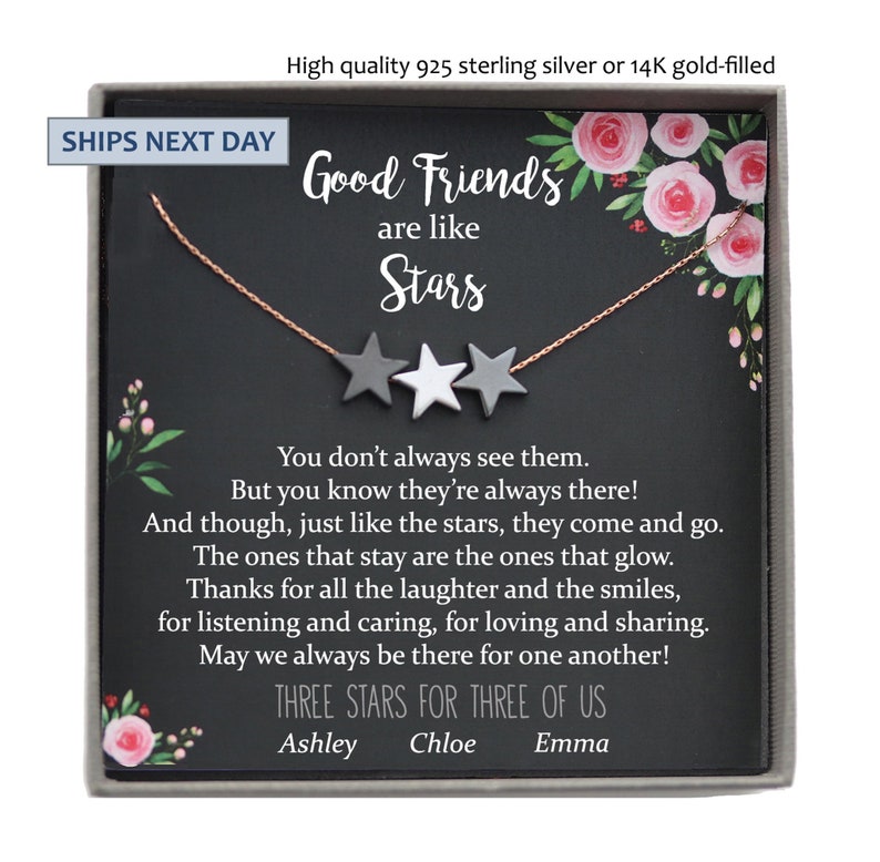 3 Best Friend Necklace Friendship Necklace for 3 Friends - Etsy