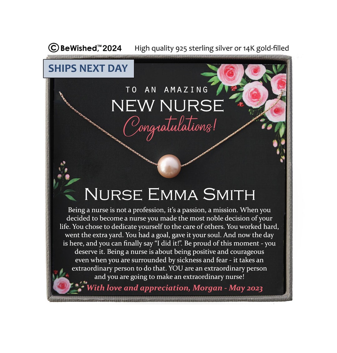 Nurse Graduation Gift – Personalized Pearl Necklace With Sentimental ...