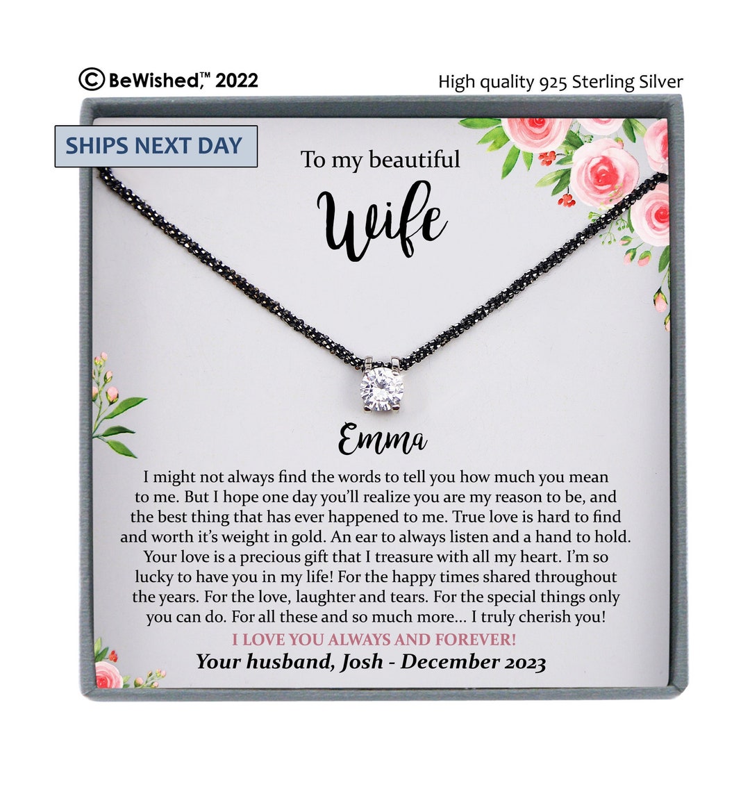 To My Wife Necklace With Message Card, Wife Gift From Husband ...