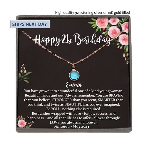21st Birthday Gift for Her Jewelry Birthday Gift Ideas Gift - Etsy