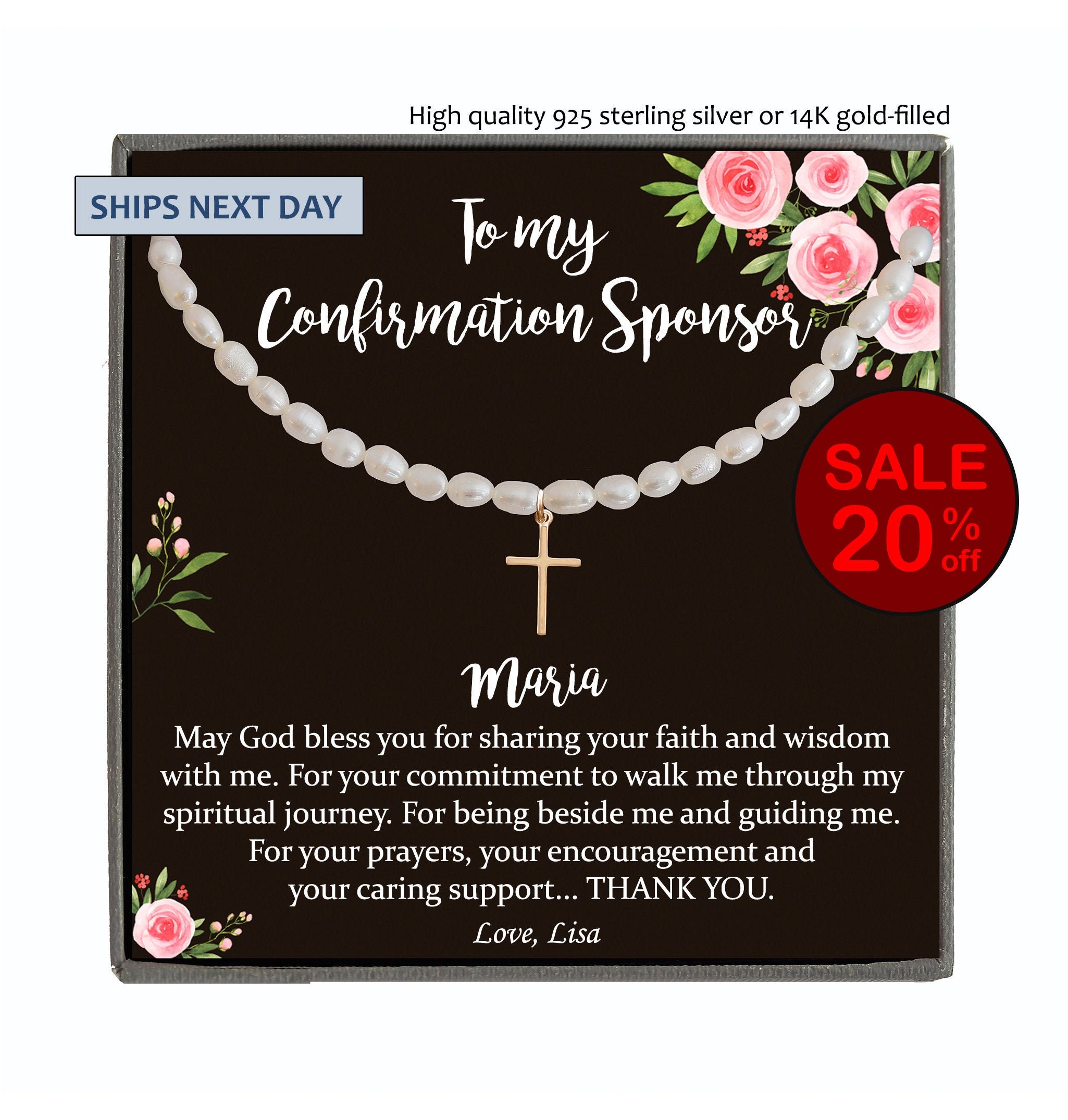 Confirmation Sponsor Gift for Women Catholic Sponsor Gifts | Etsy