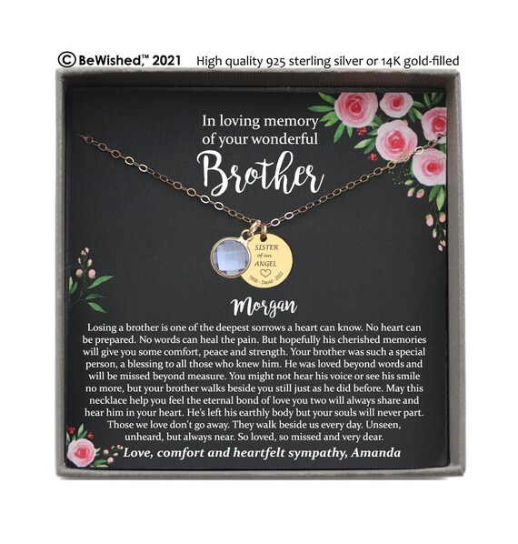Memorial Gift Brother Loss of Brother in Memory of Brother - Etsy