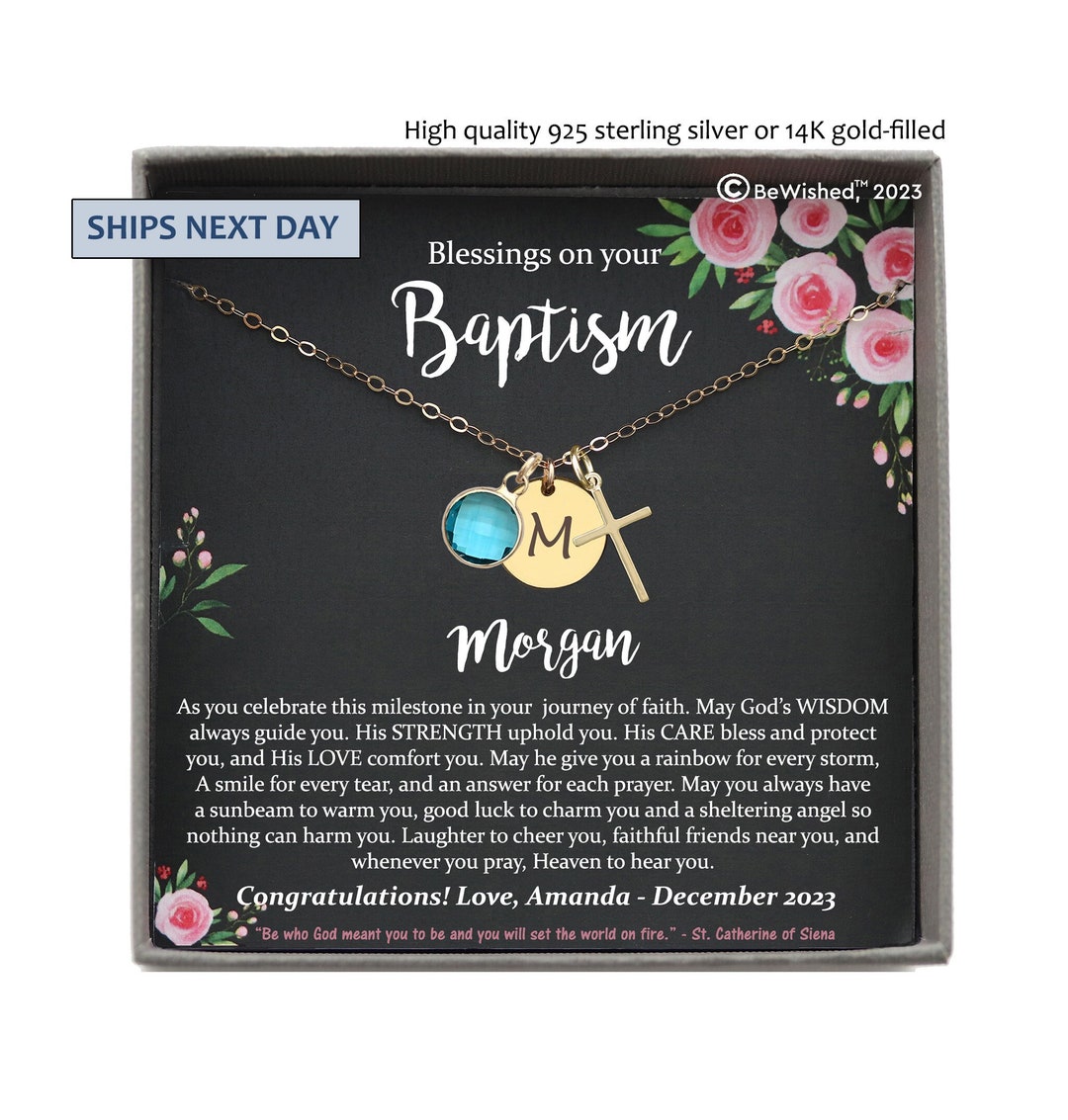 Baptism Gift Girl Catholic Baptism Necklace Teen Baptism Gift Girl