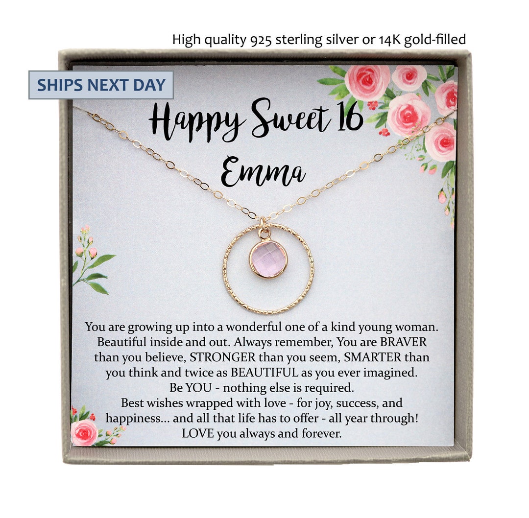 Sweet 16 Gift, 16th Birthday Gift Girl Necklace, Sweet 16 Necklace ...