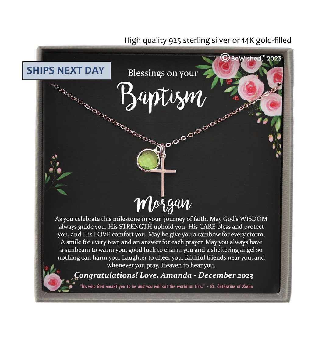 Baptism Gift Girl – Personalized Cross Necklace for Daughter ...