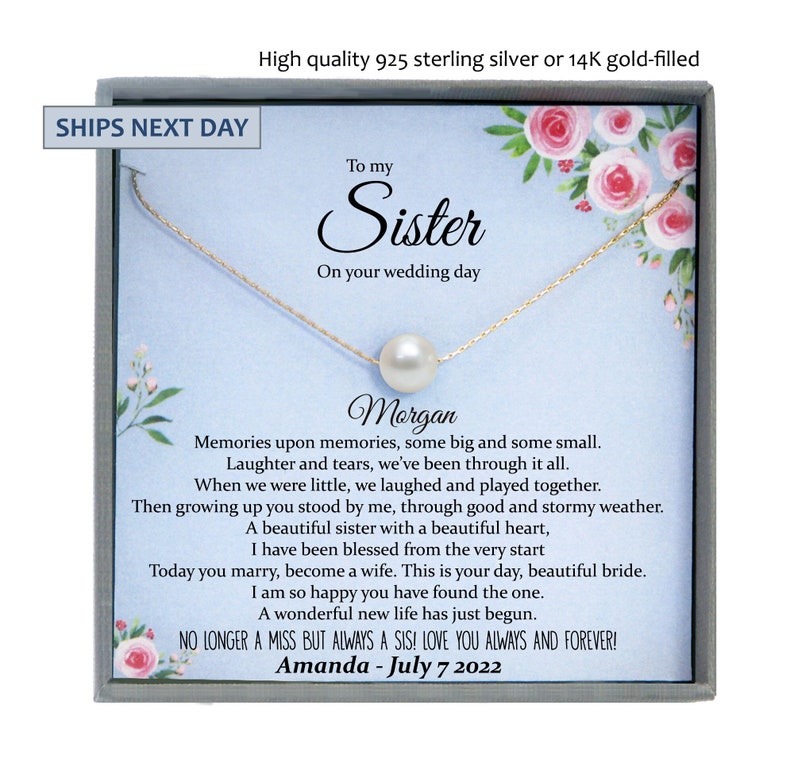 Sister Wedding Gift From Sister Wedding Day Gift for Bride | Etsy