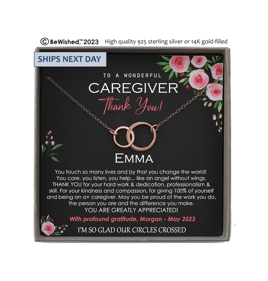 Caregiver Gift Caregiver Thank You Necklace For Caregiver Caregiver