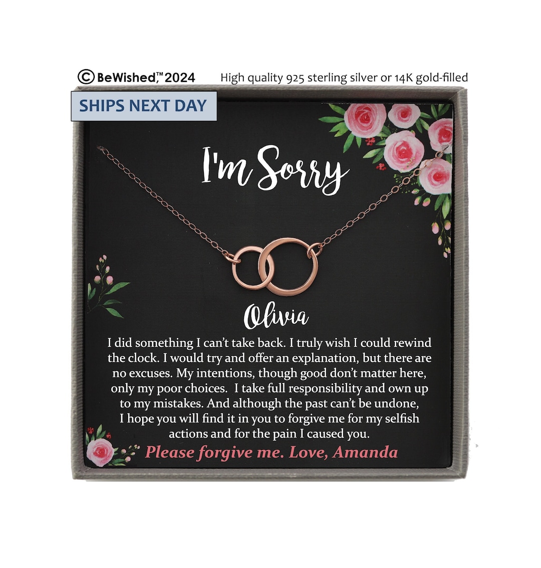 I’m Sorry Gifts - Personalized Apology Necklace With Sentimental I'm ...
