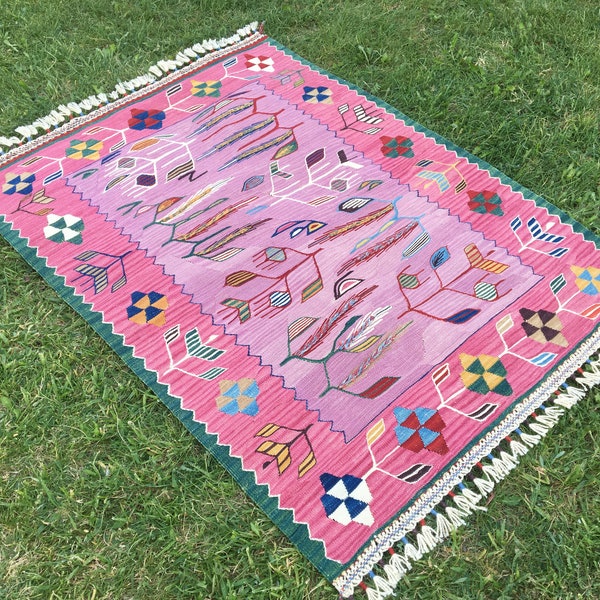 Pink Kilim Rug - Etsy