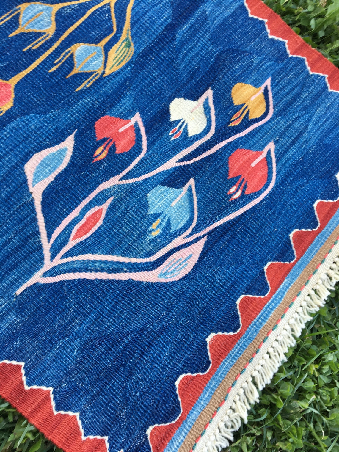 Oushak Vintage Area Rug Boho Kilim Rug Small Size Vintage | Etsy