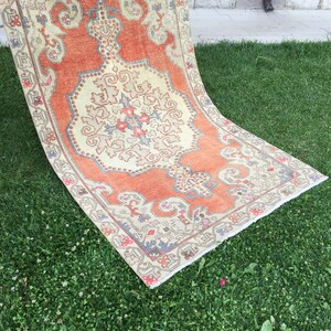Antique Orange Area Rug Bedroom Rug Kitchen Rug Hand | Etsy