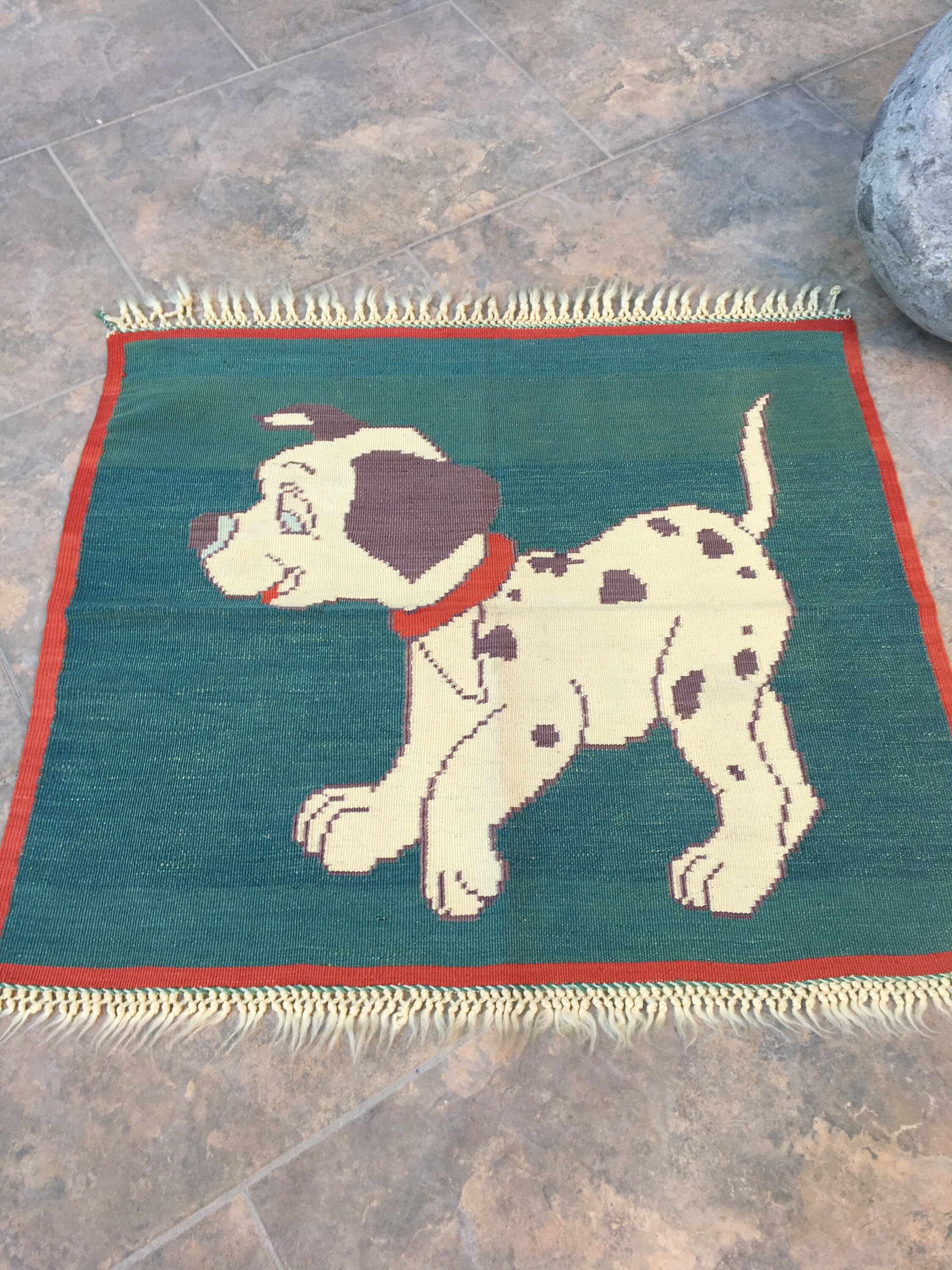 Oriental Handmade Vintage Small Rug, Dalmatian Rug, Rugs, Dalmatian Dog ...