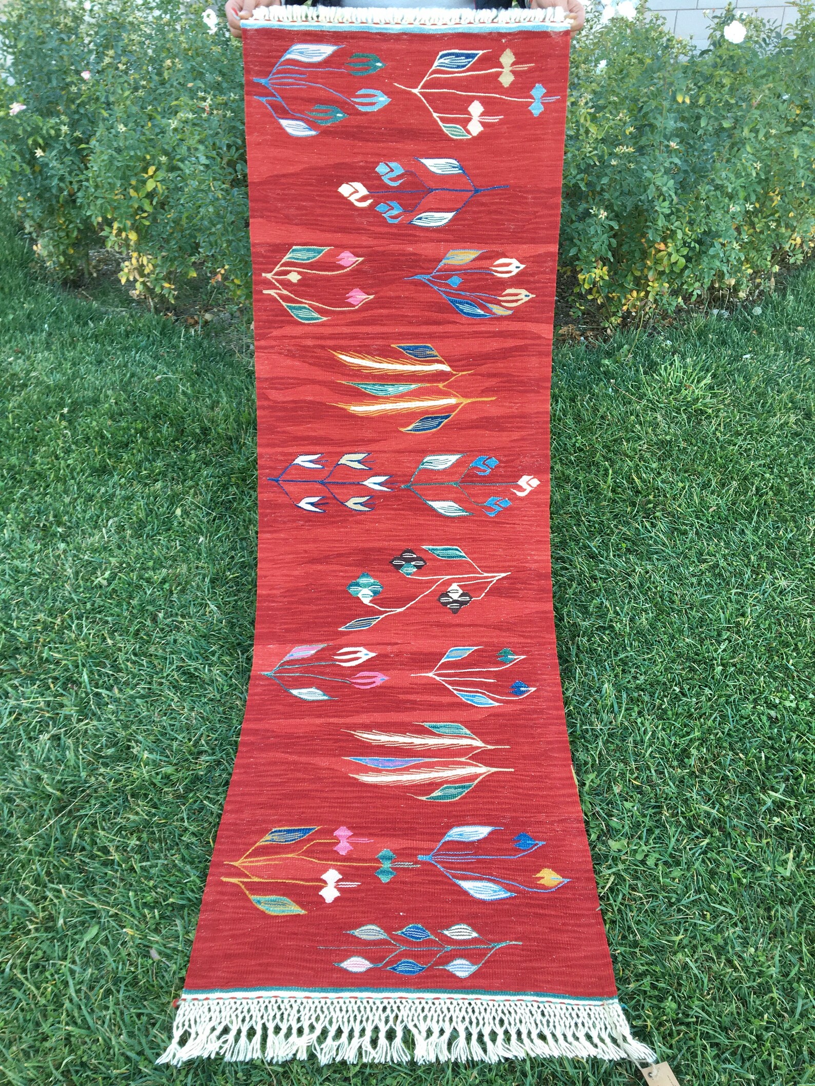 2x65 Red Kilim Rug Runner Turkish Rug Runner Red Runner - Etsy