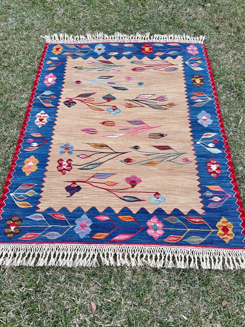 Turkish Kilim Carpet Art Rug Bohemian Kilim Rug Rustic - Etsy