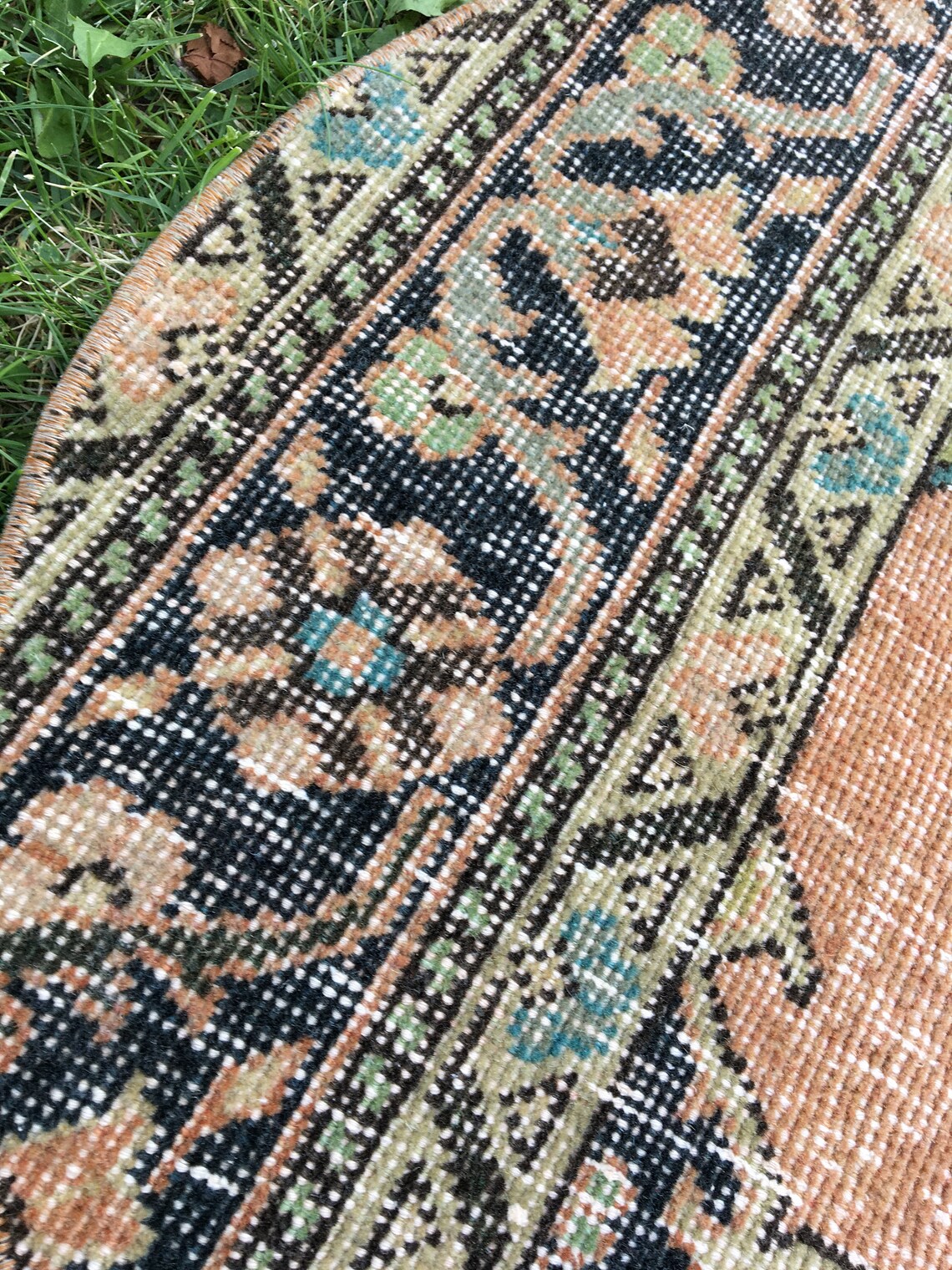 Vintage Small Round Rug Door Mat Rug Bethroom Rug Round Mat | Etsy