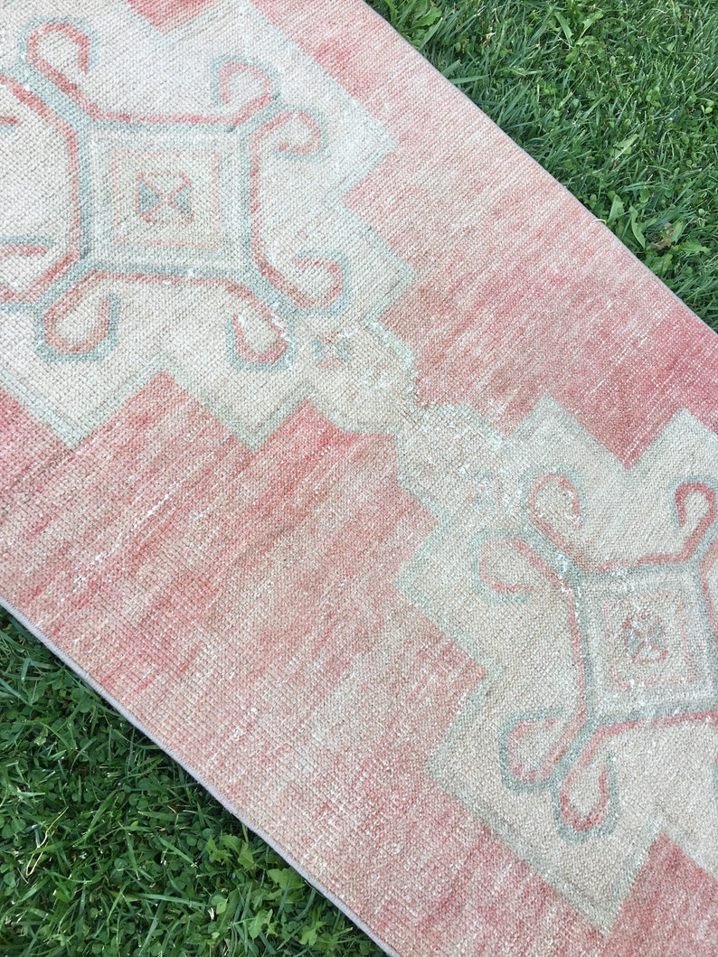Pale Pink Runner Rug Turkish Runner Vintage Rug Runner - Etsy