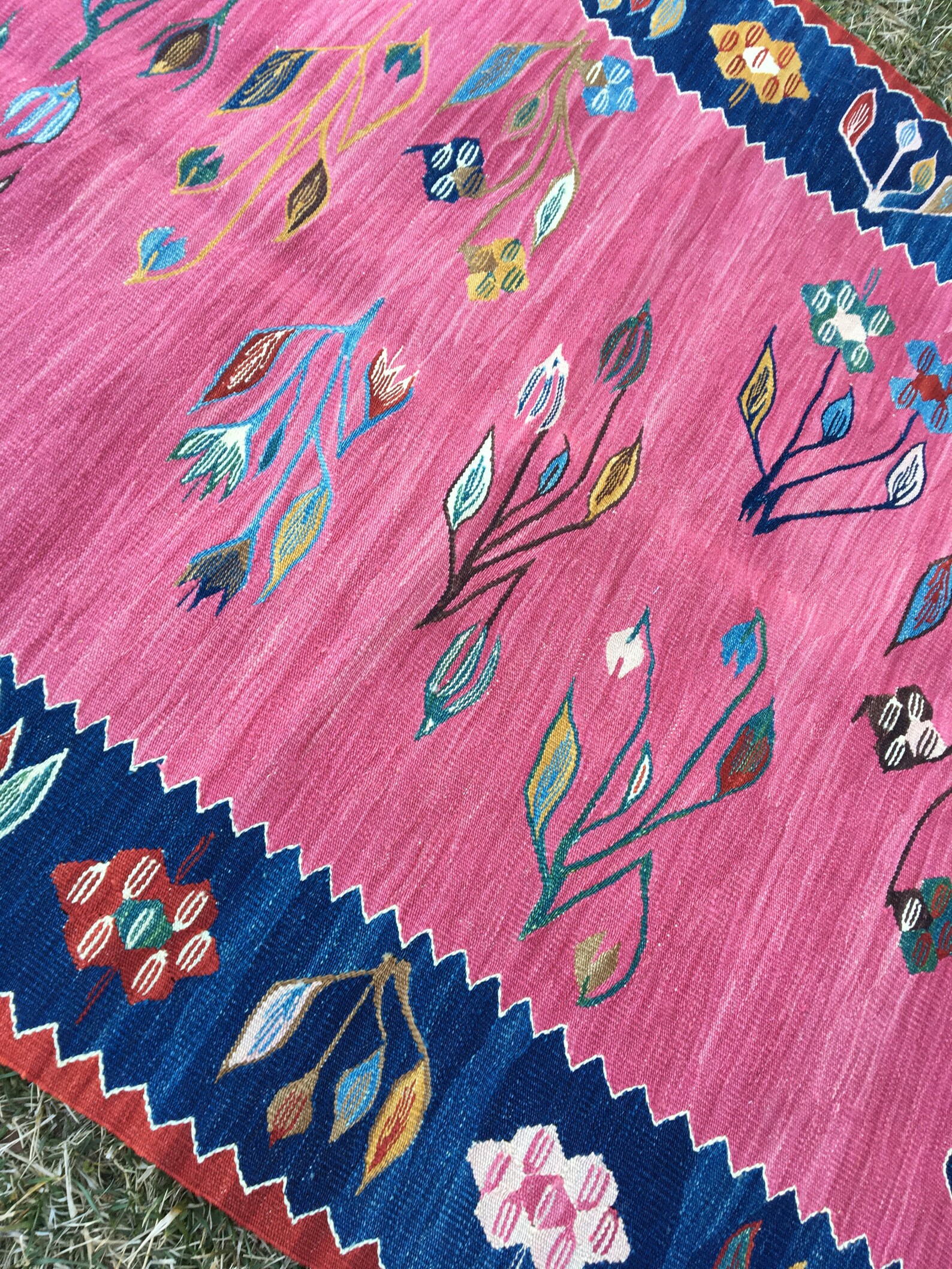 Oriental Pink Rug Kilim Rug Vintage Pink Rug Oushak Rug | Etsy